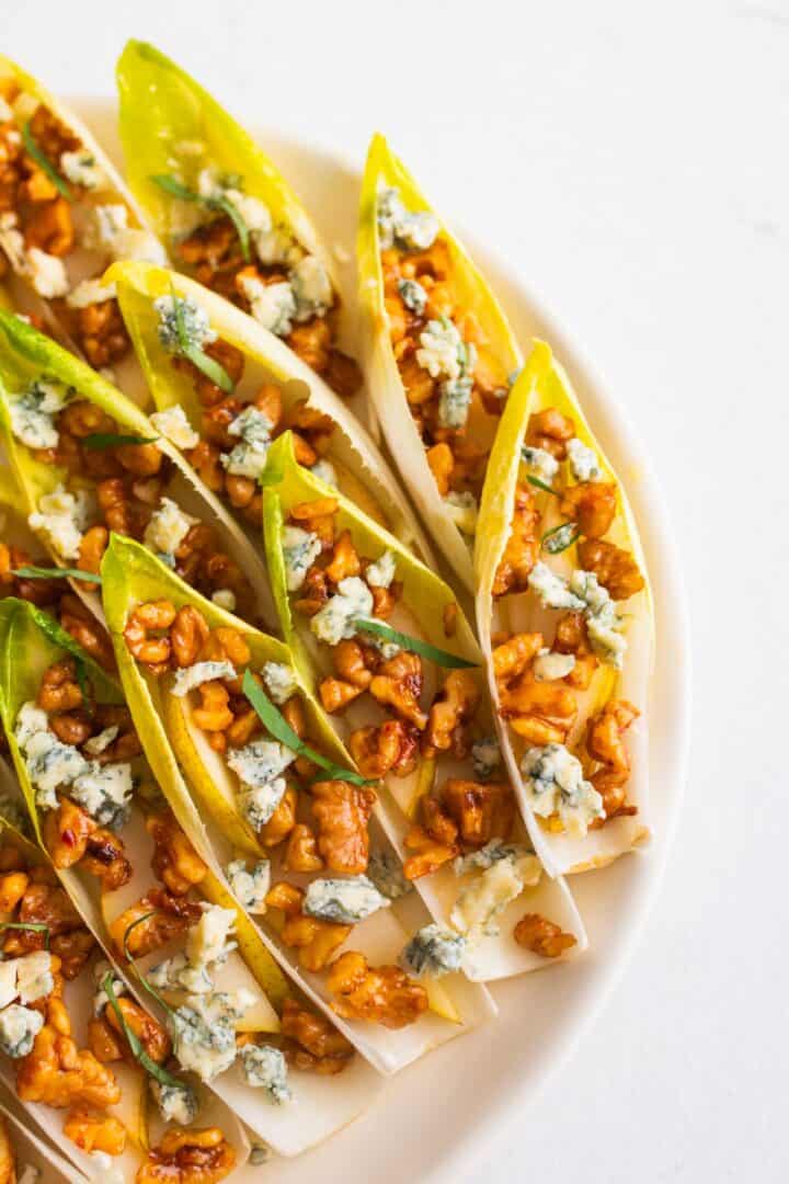 Pear and Blue Cheese Endive Boats Appetizer - Life Around The Table