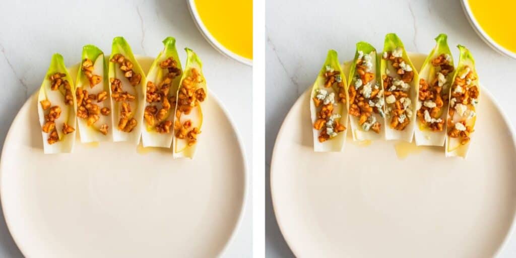 Pear and Blue Cheese Endive Boats Appetizer - Life Around The Table